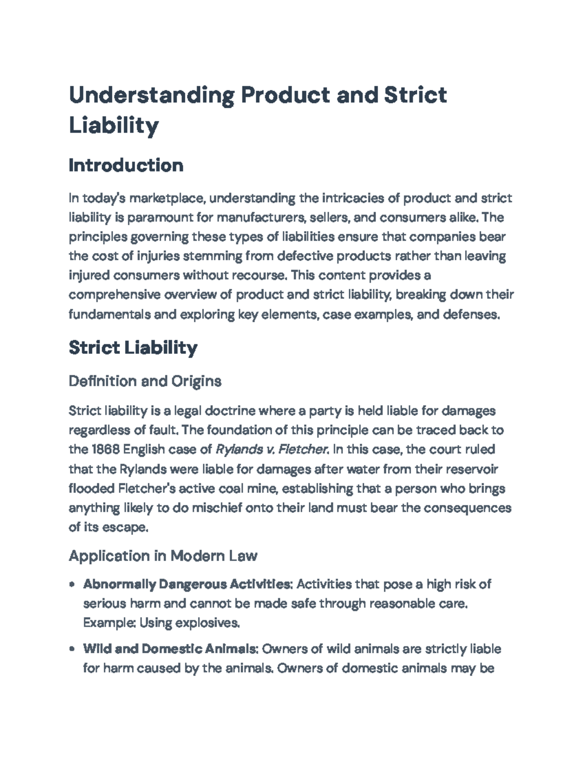 Understanding Product and Strict Liability: Key Concepts and Defenses ...