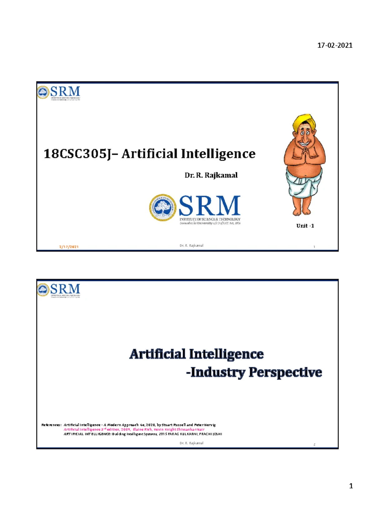AI Video lectures links - SRM Institute of Science and Technology ...
