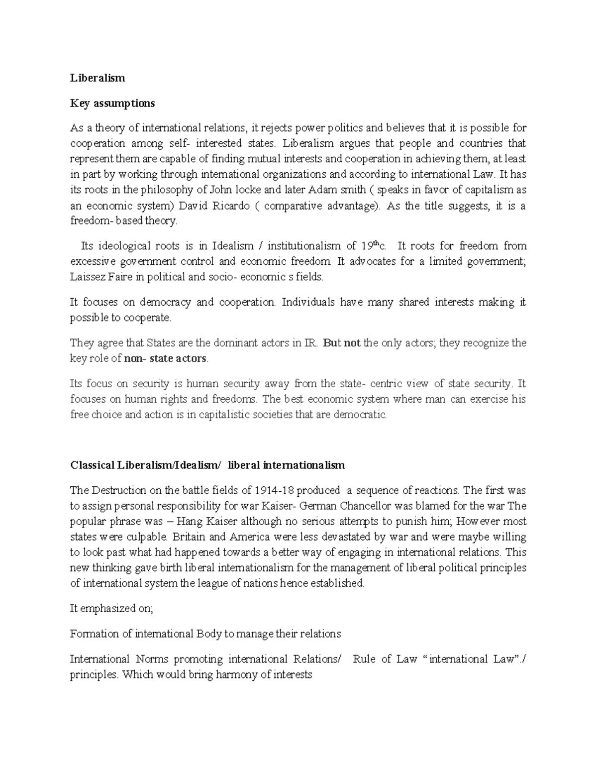 Liberalism in International Relations: Principles and Development ...