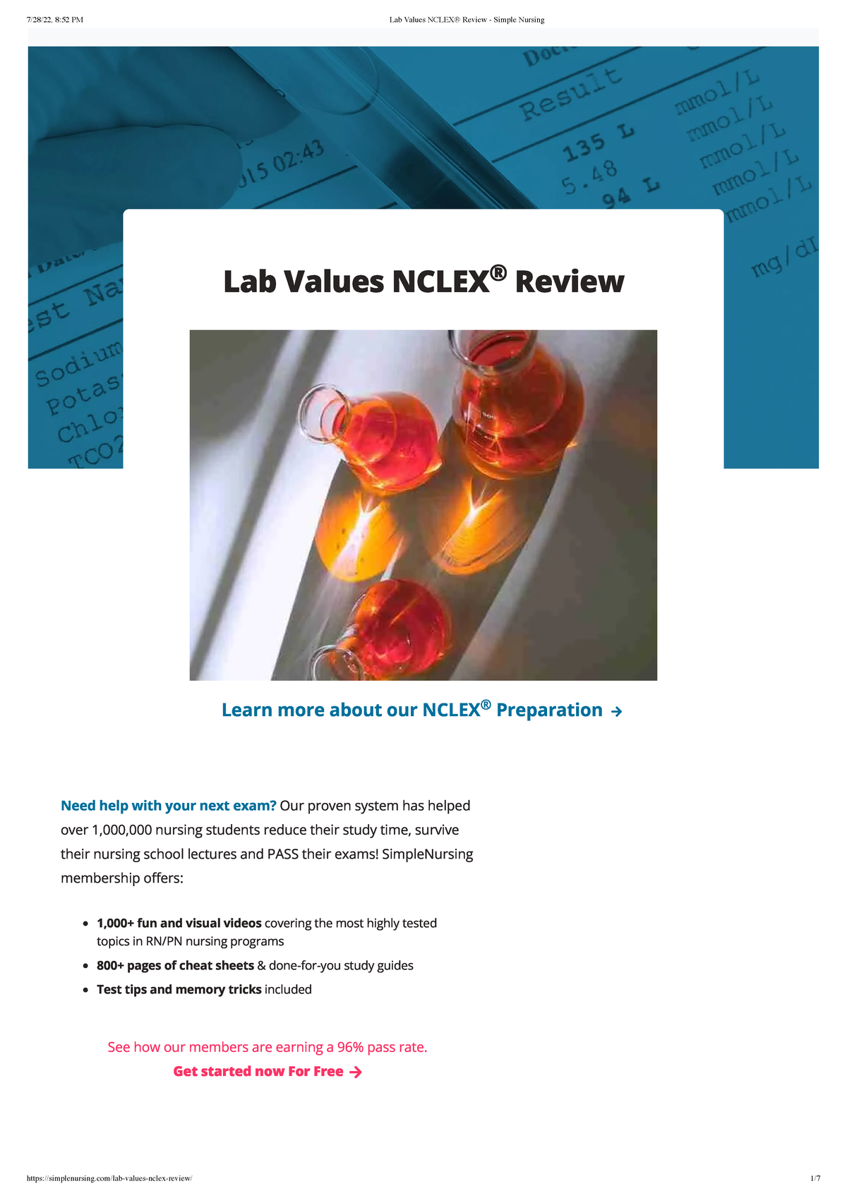 Lab Values Nclex® Review - Simple Nursing - Lab Values NCLEX Review ...