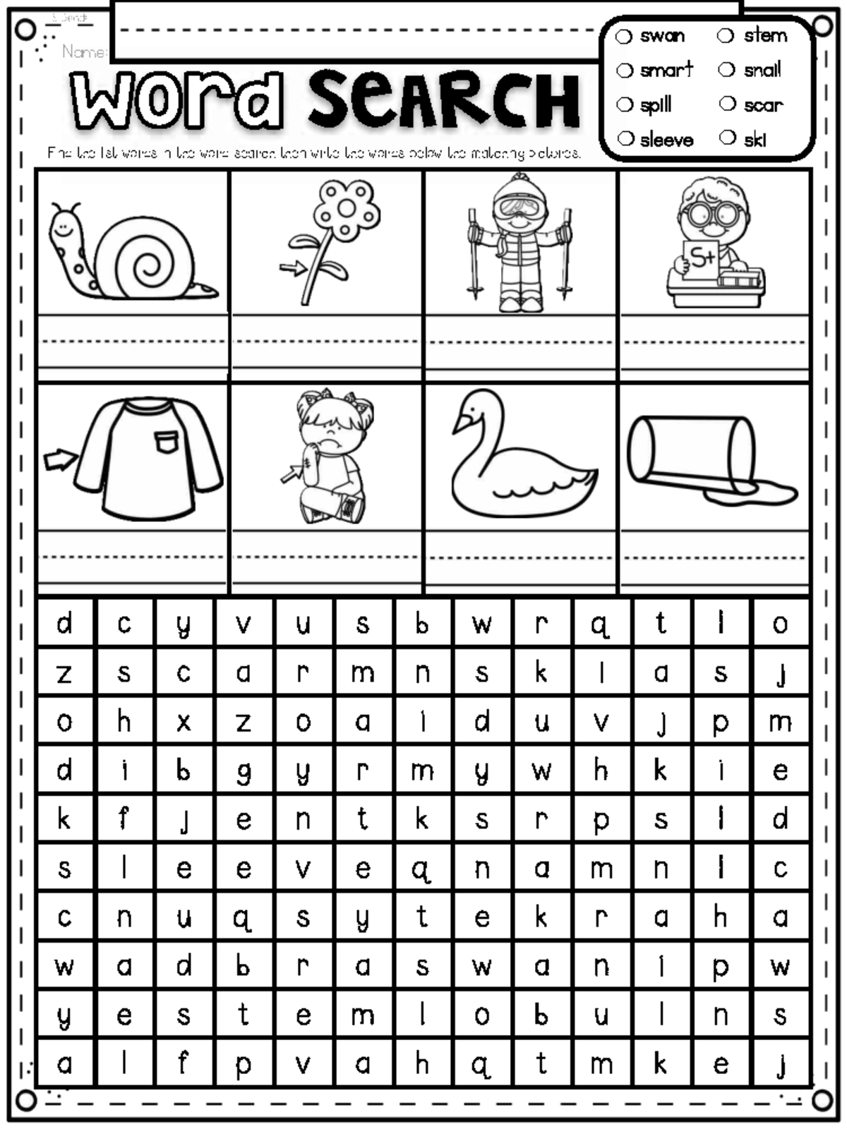 S Blends Word Search: Matching Words & Pictures Activity - Studocu
