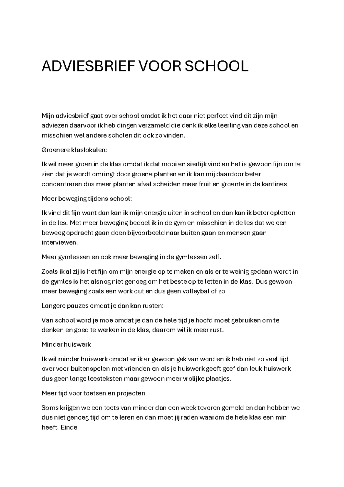 Adviesbrief voor School: Verbeteringen en Aanbevelingen - Studeersnel