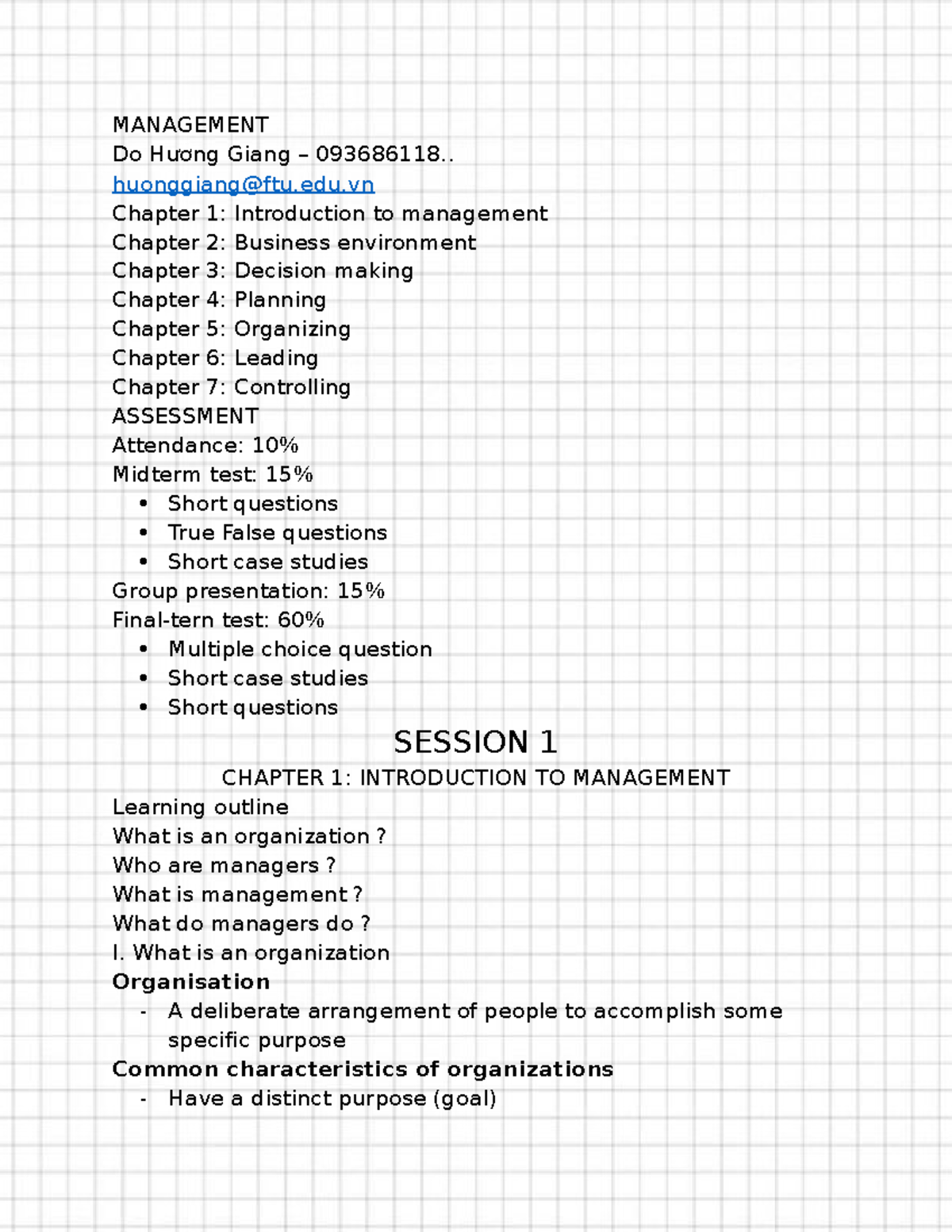 Management Concepts: Chapters 1-6 Overview & Key Insights - Studocu
