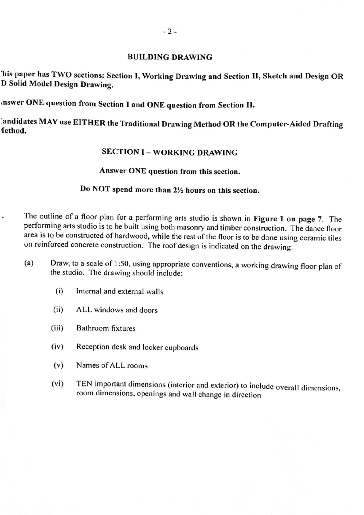 TD 2016 Past Exam Paper: Building Design & Construction - Studocu
