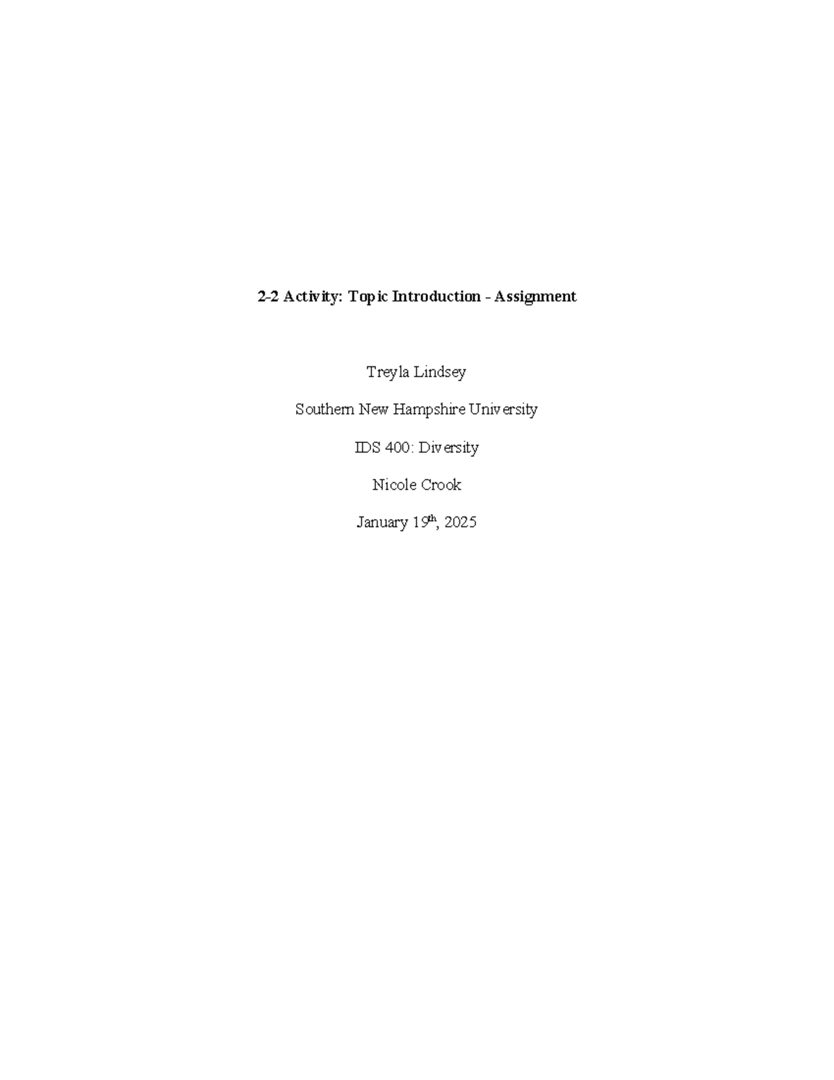 Module 2 Activity - Topic Introduction - 2-2 Activity: Topic ...