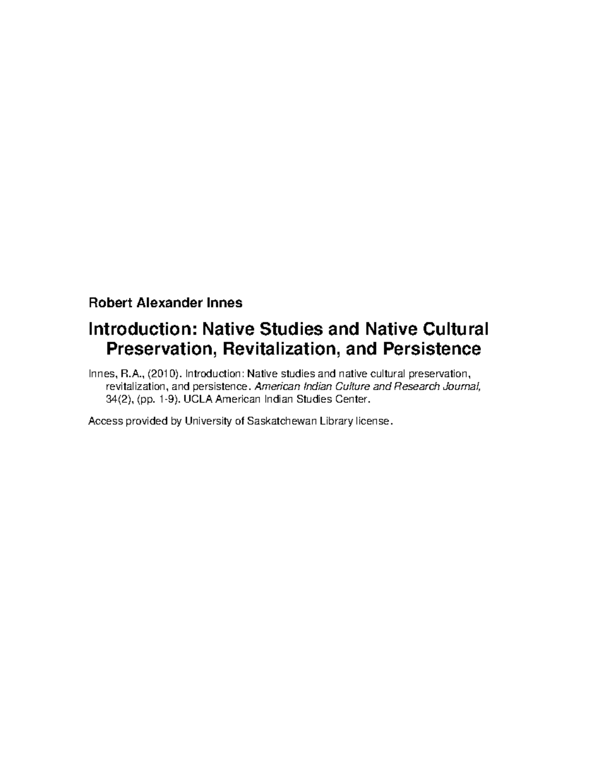 Indg107mod01 Introduction to Native Studies: Cultural Preservation and ...