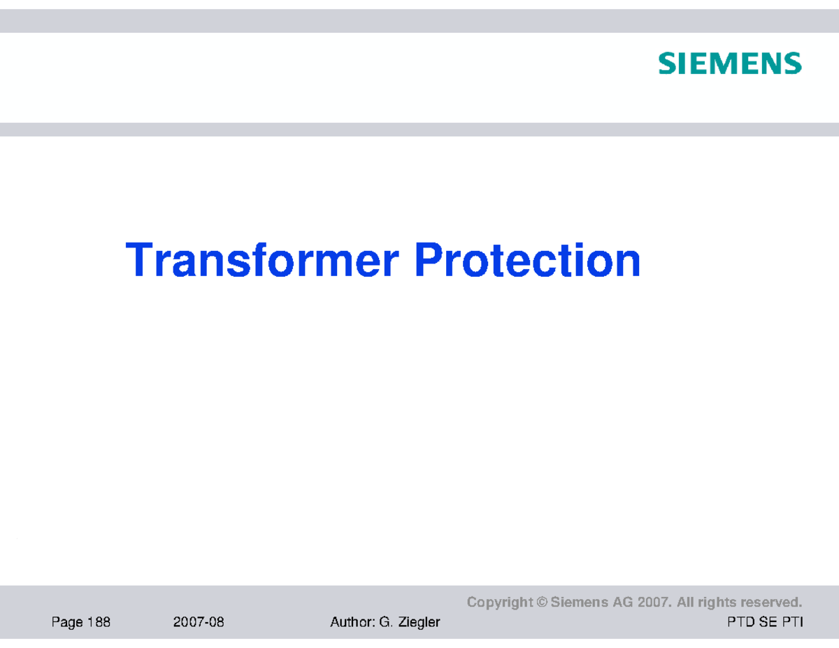 Transformer Protection: Inrush Currents and Differential Protection ...