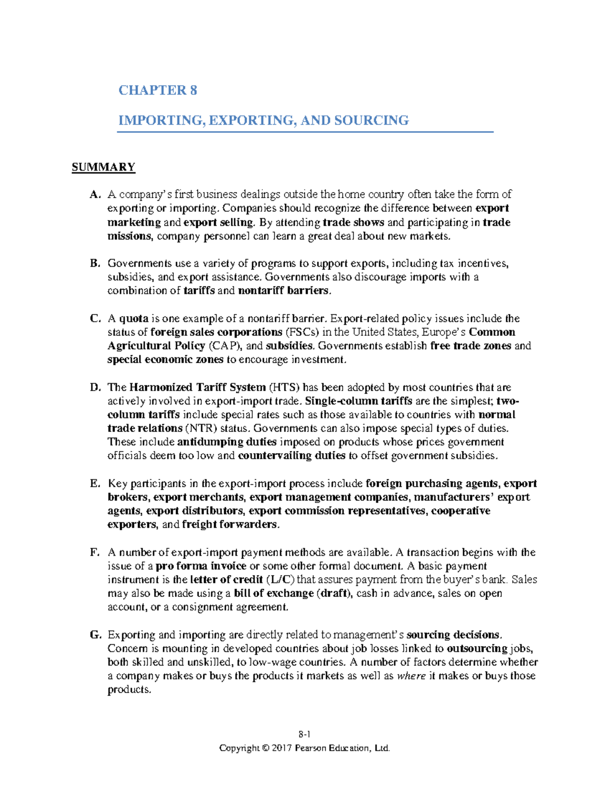 Ref- Emport-Export Strag - 8 - 1 CHAPTER 8 IMPORTING, EXPORTING, AND ...