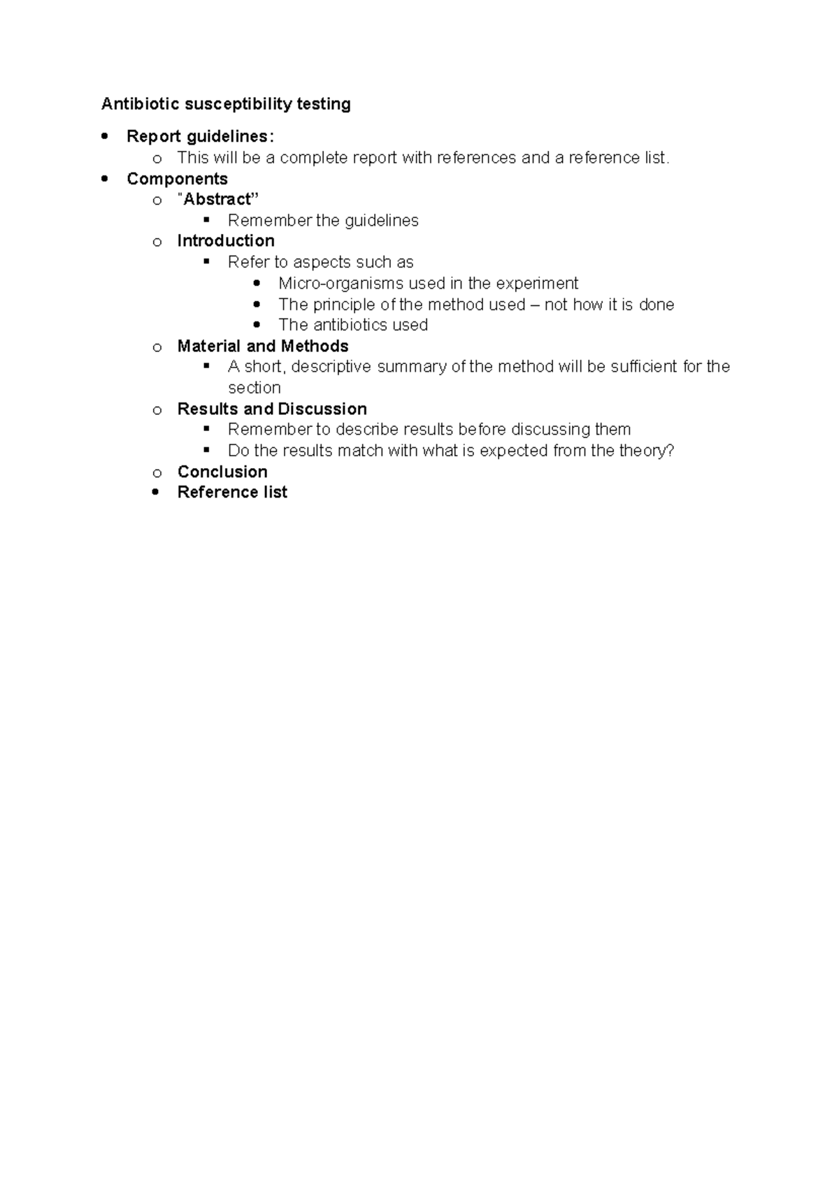 Antib Report guidelines - Antibiotic susceptibility testing Report ...
