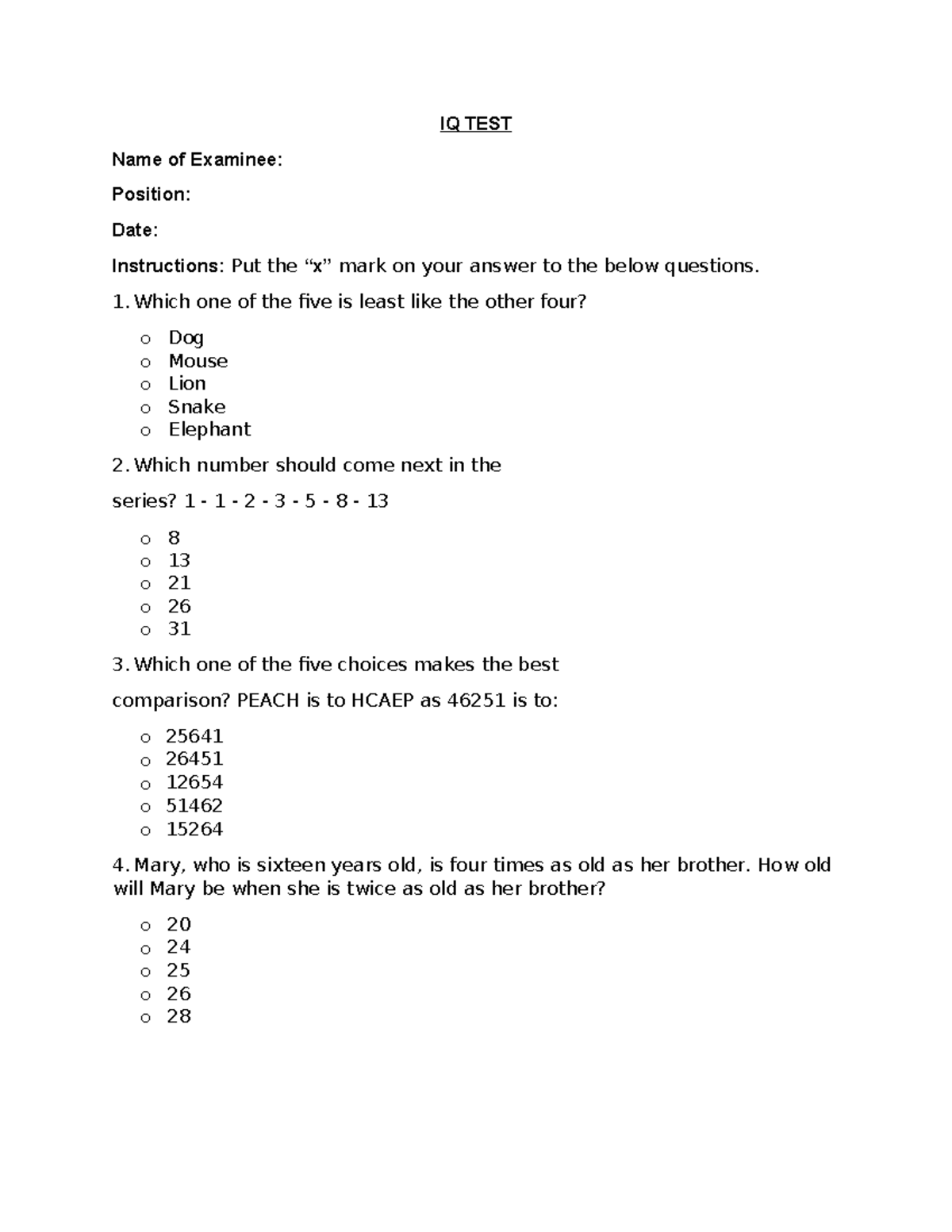 IQ Test - Practice Questions and Answers (Course Code: IQT-101) - Studocu