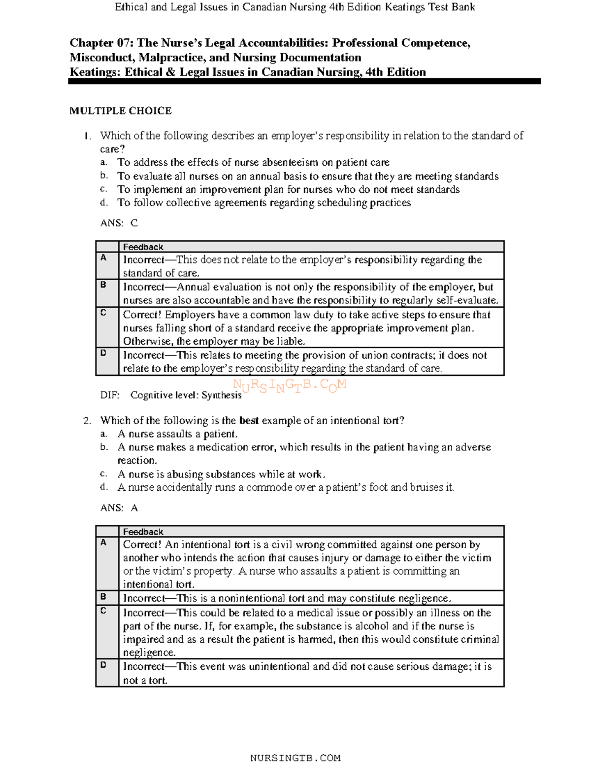 07 - Ethical and Legal Issues in Canadian Nursing - NURSINGTB Chapter ...