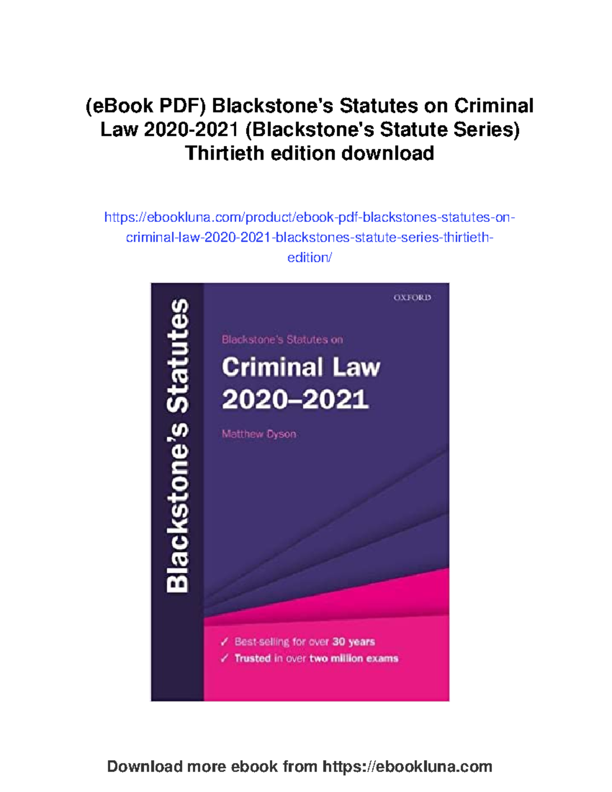 Statutes on Criminal Law (30th Ed.) - Comprehensive Legal Reference ...