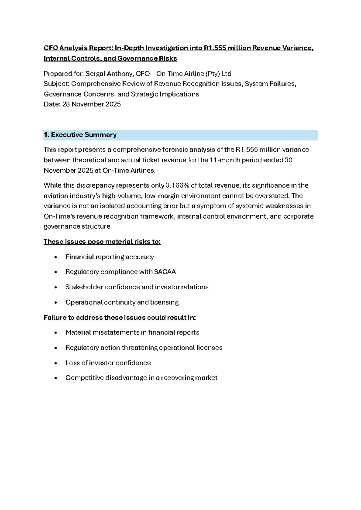 CFO Analysis Report: Revenue Variance & Governance Risks - APC 2023 ...