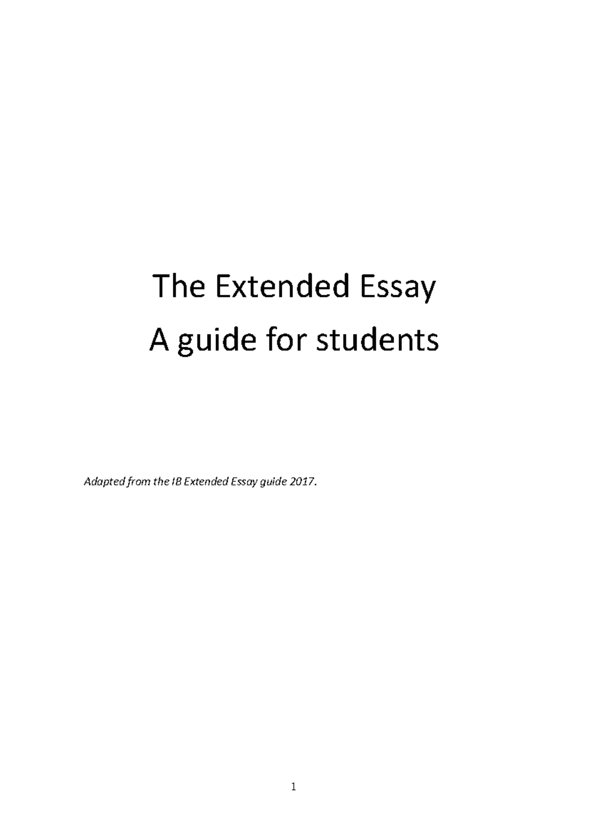 Extended Essay Guide (IB) - A Comprehensive Student Resource - Studocu
