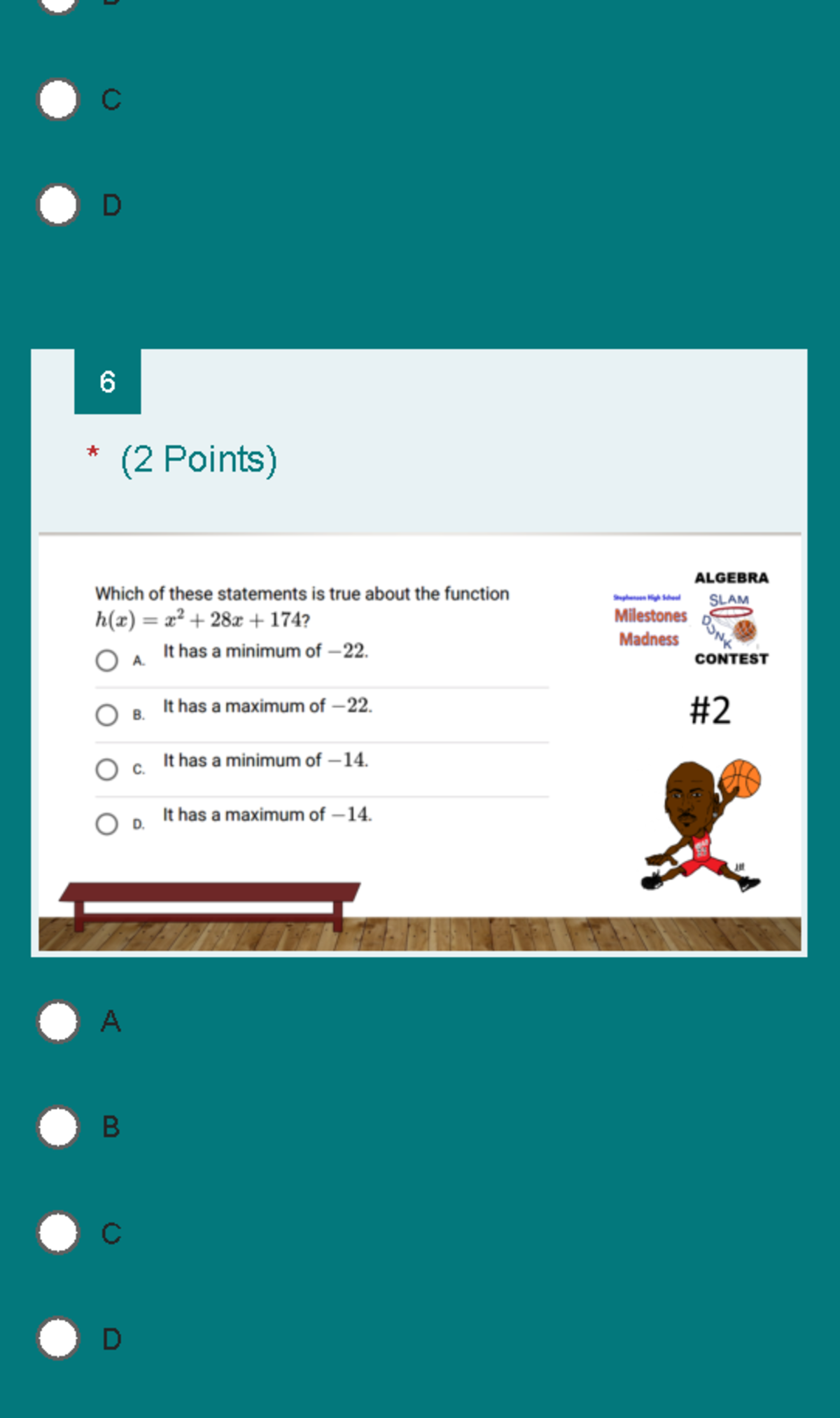 Algebra Concepts & Connections: Milestones Madness Contest #2 2024 ...