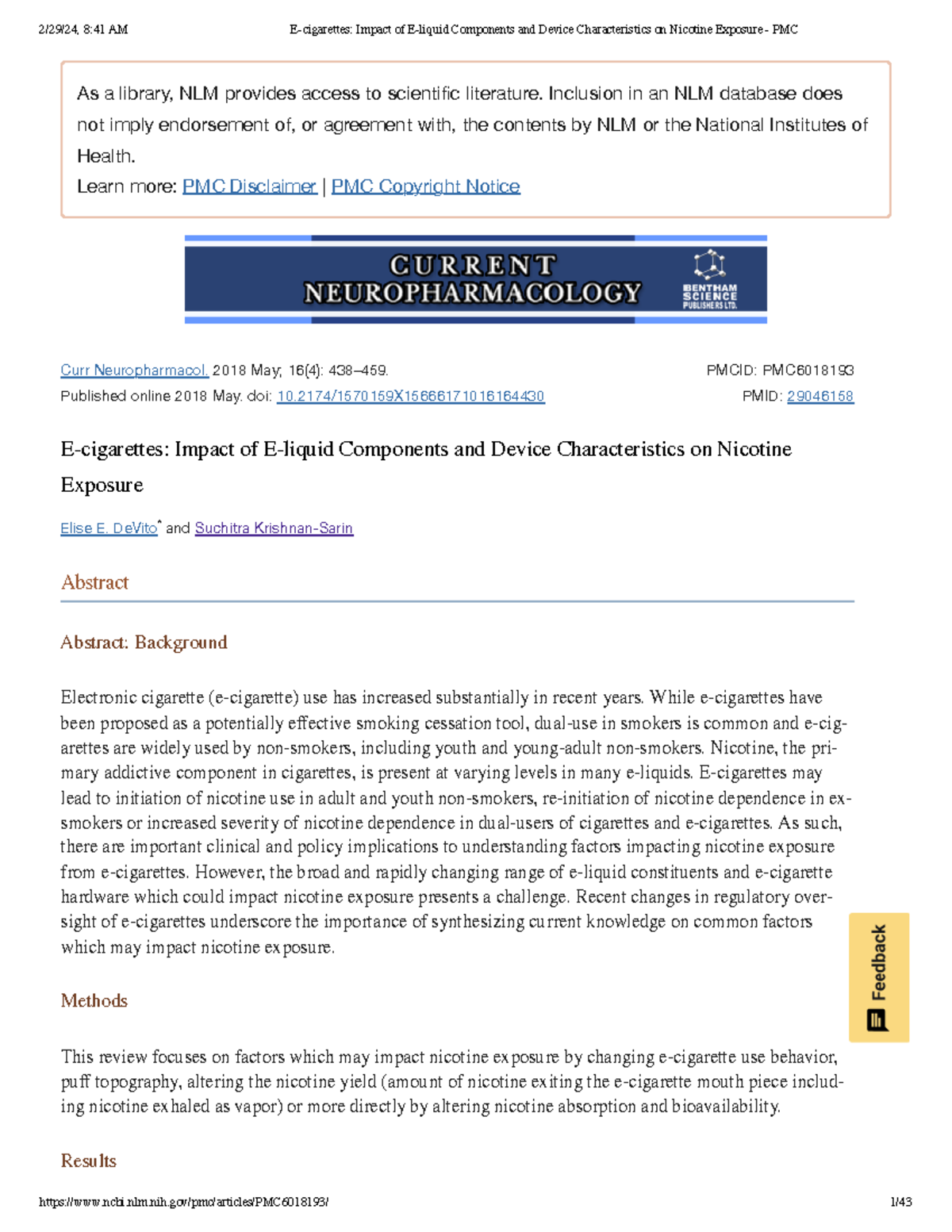 E-Cigarettes: E-Liquid Components & Device Factors Affecting Nicotine ...