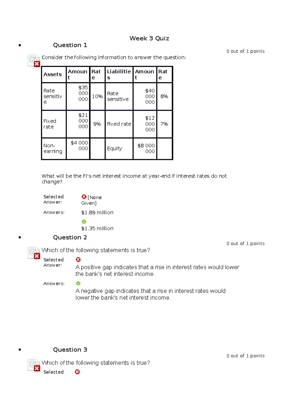 Week 3 Quiz - Assessing Interest Rate Sensitivity in Financial ...