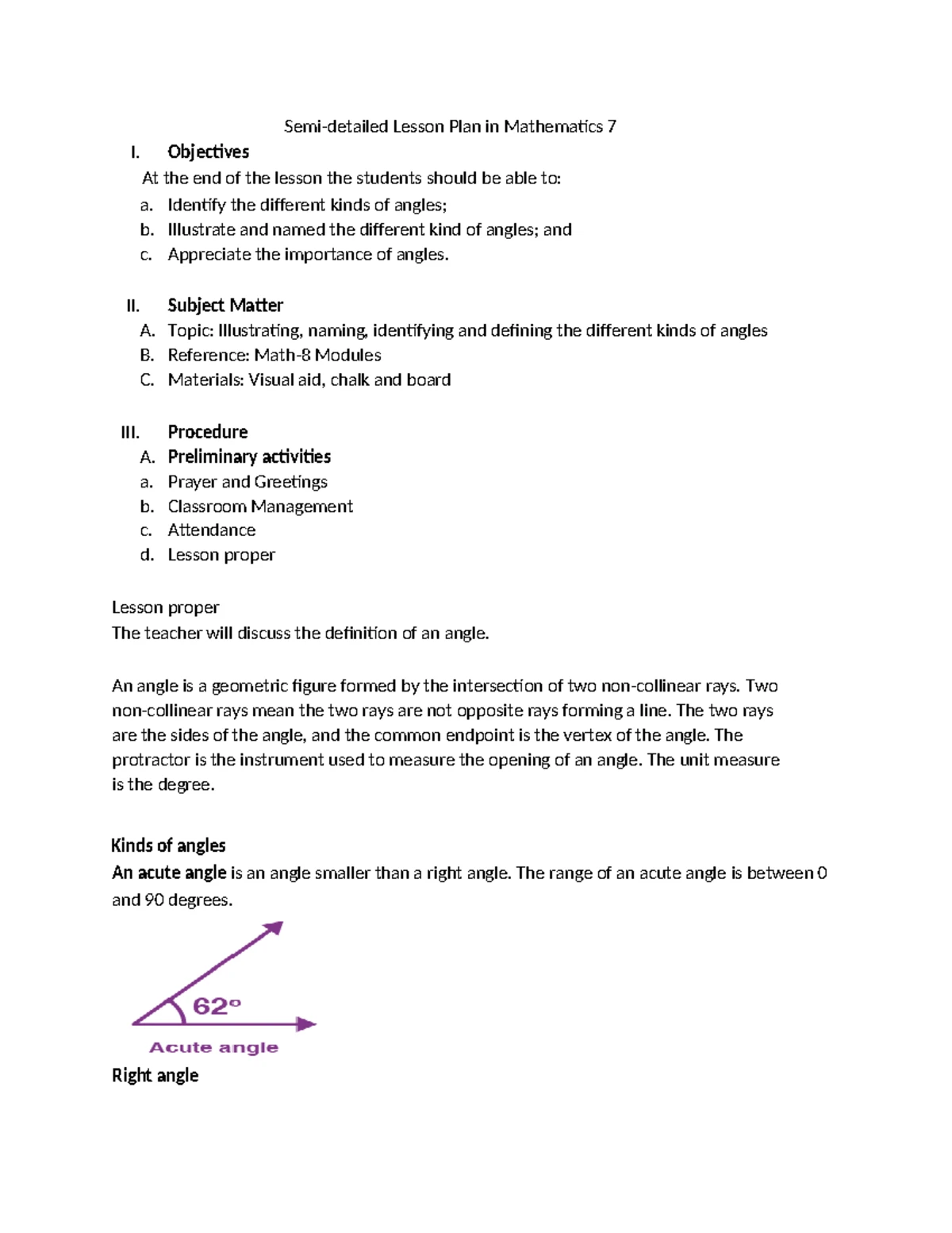 Mathematics 7 Lesson Plan: Adding Integers and Objectives - Studocu