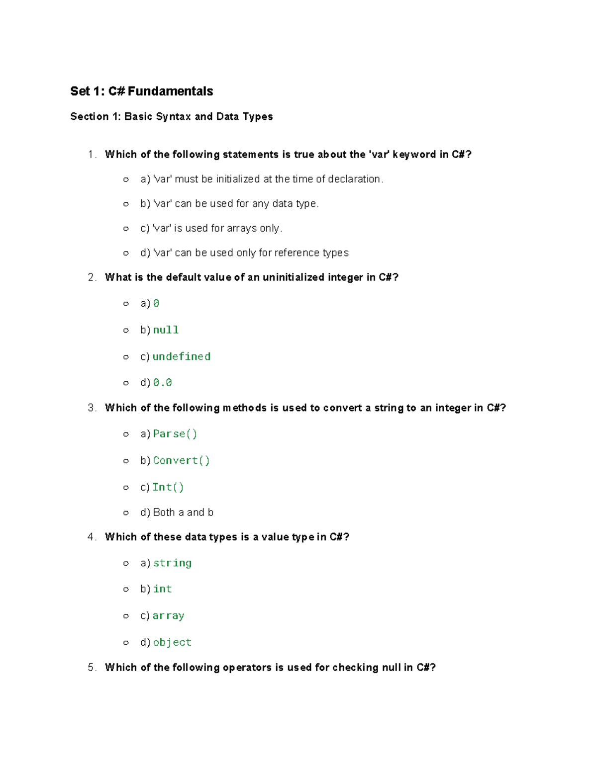 CFundamentals Week 23: Basic Syntax & Data Types Quiz - Studocu