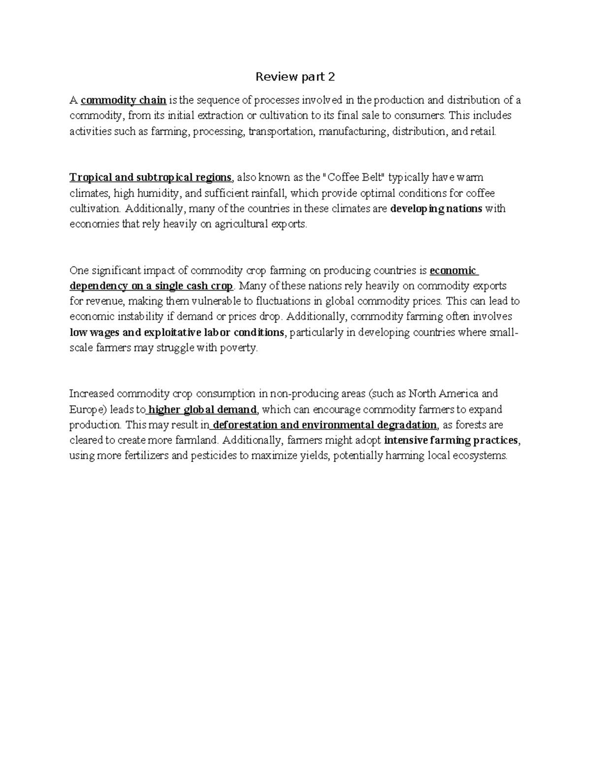 Commodity Chains: Economic Impacts and Environmental Concerns - Review ...