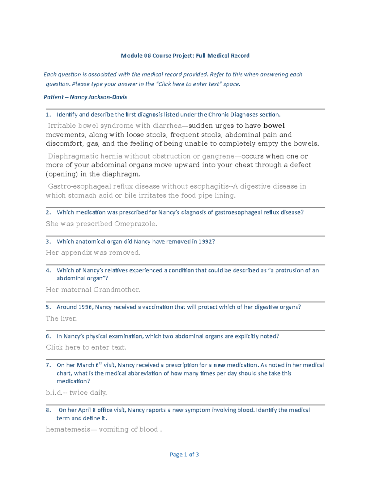 Module 6 Course Project Questions - Module 06 Course Project: Full ...