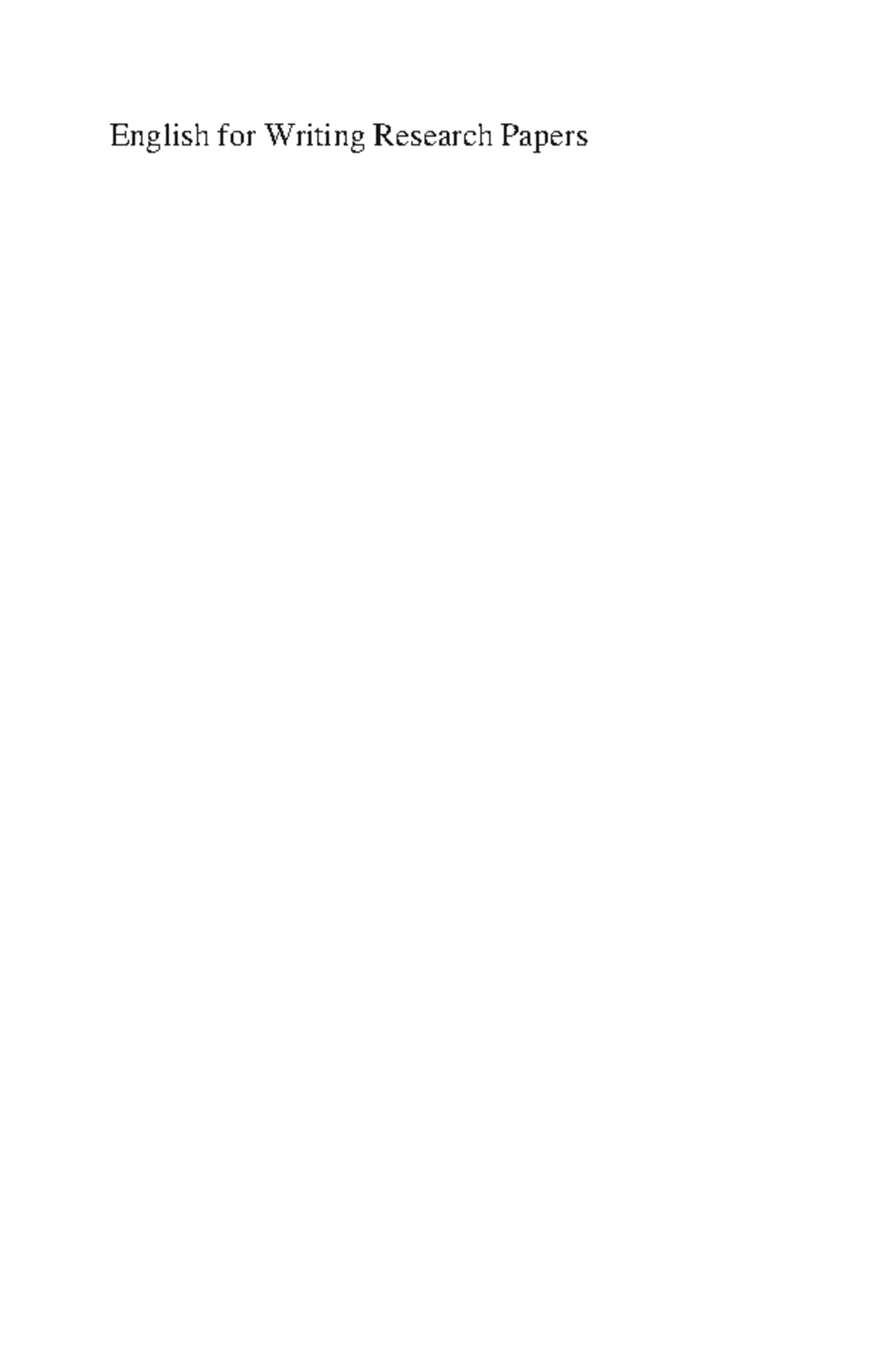 English for writing research papers - English for Writing Research ...