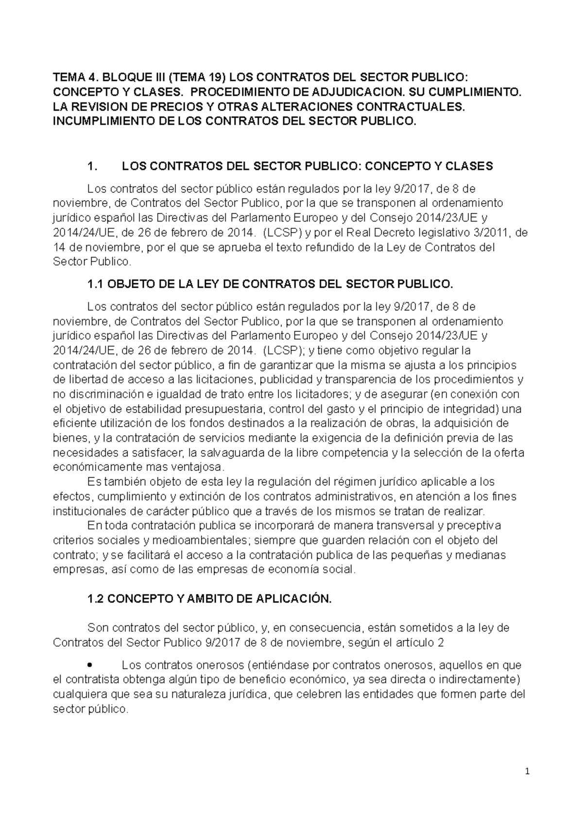 TEMA 4 Bloque III AGE: Contratos del Sector Público y su Regulación - Studocu