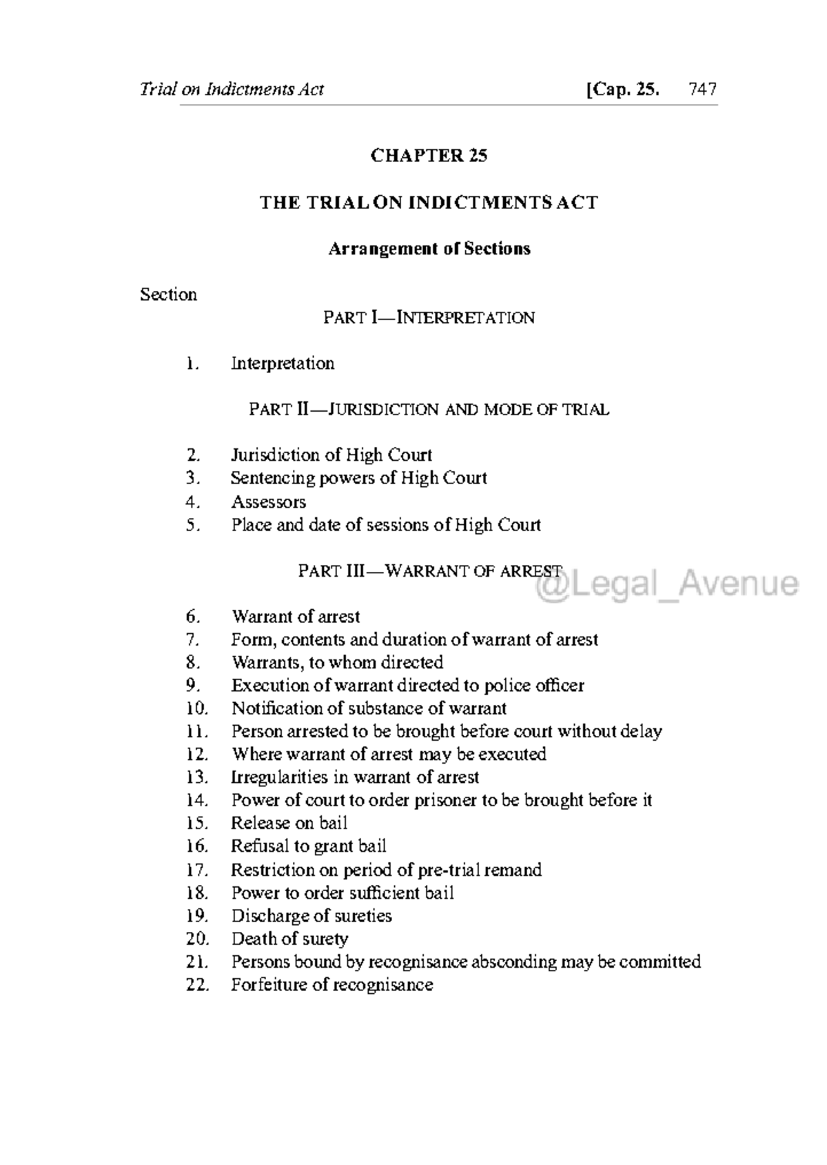 Revised Trial on Indictments Act CAP 25: Comprehensive Overview - Studocu