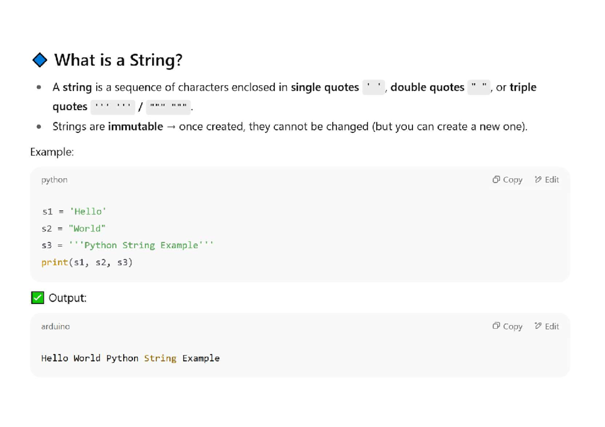 String Basics and Operations - CS101 - Studocu