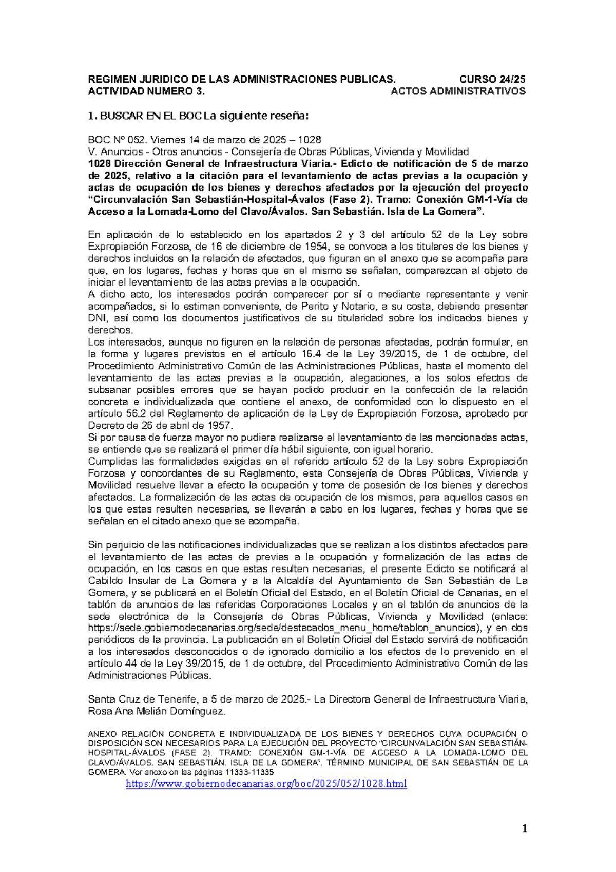 Regimen Jurídico de las Administraciones Públicas - Actividad 3 - Studocu