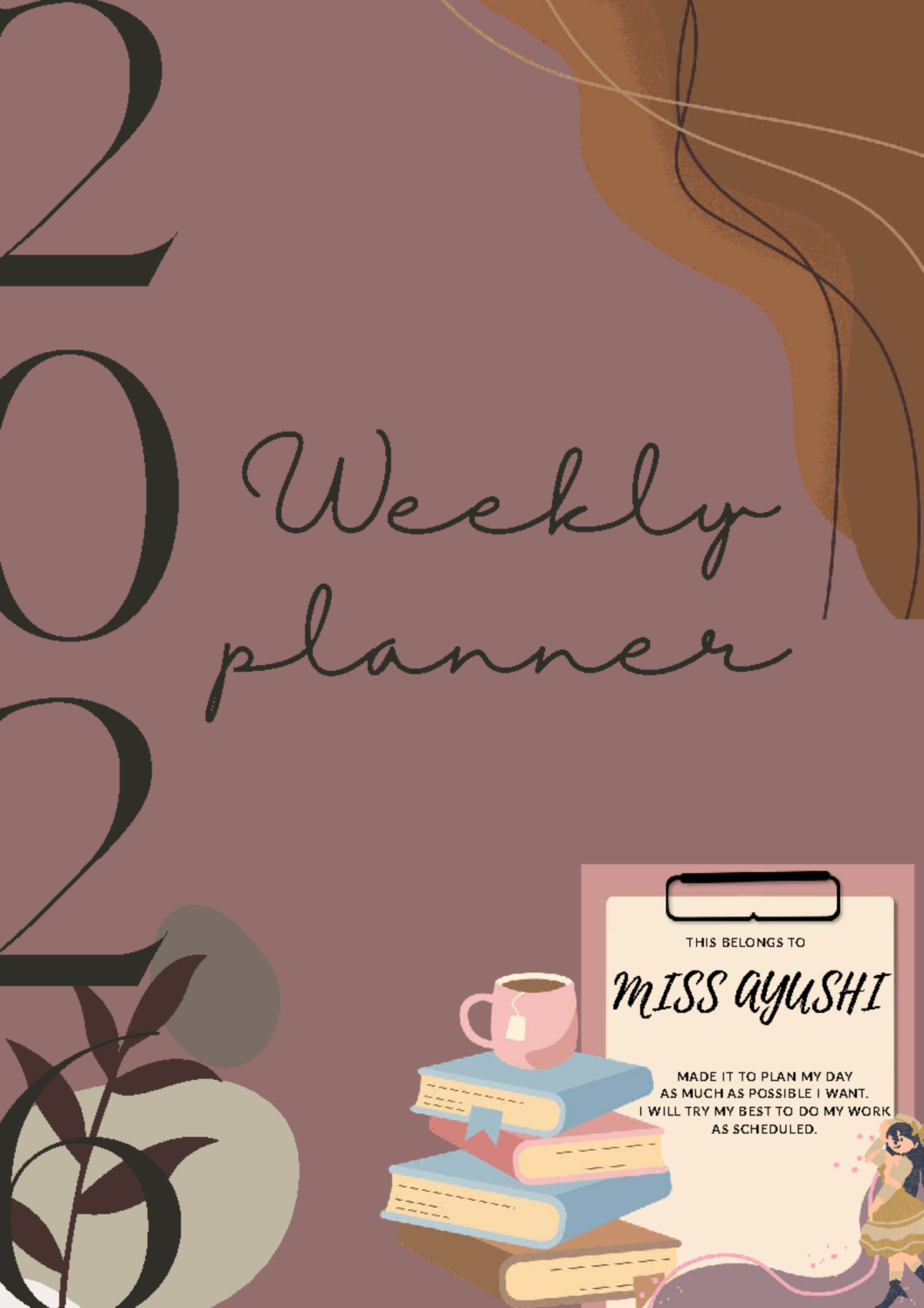 Weekly Planner for Kids: Time Table & Monthly Goals - Studocu