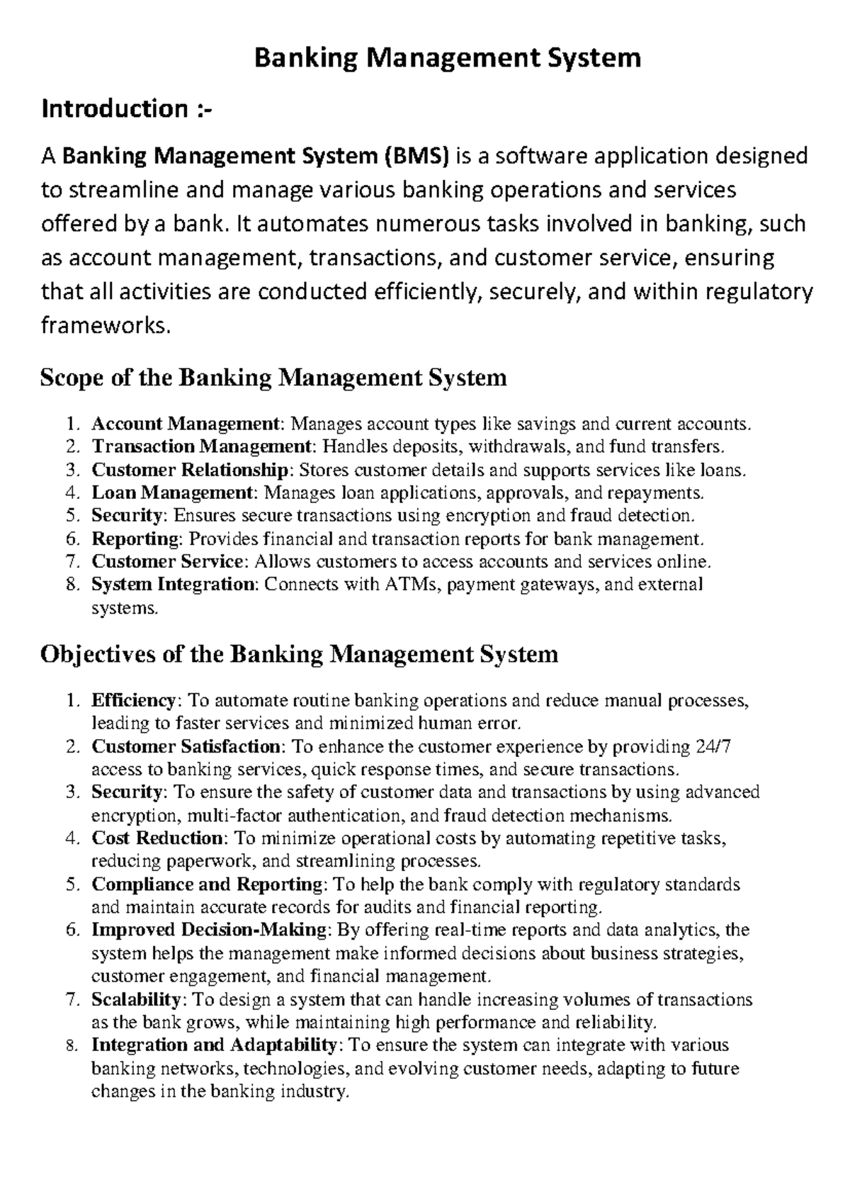 Banking Management System Overview and Objectives: A Comprehensive ...