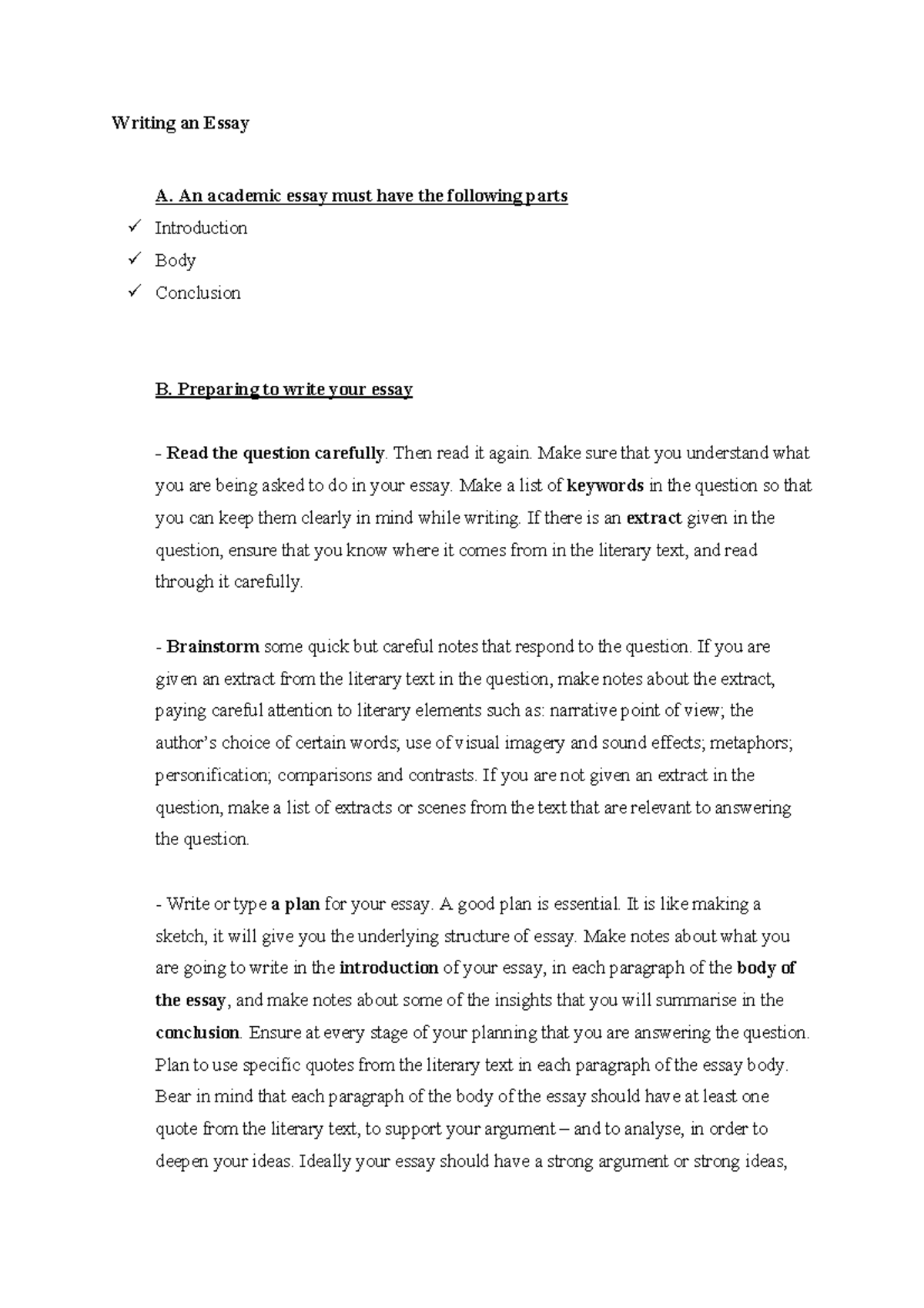 Academic Essay Writing Guide: Structure & Key Insights - Studocu