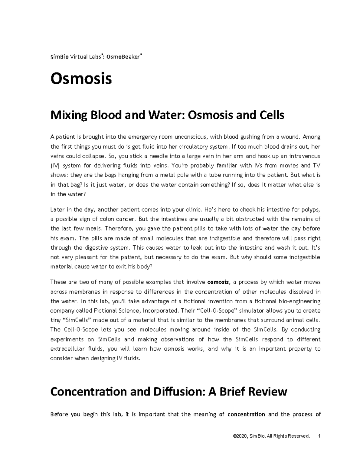 Osmosis lab Questionnaire 2021 winter - BIO1140 - uOttawa - Studocu