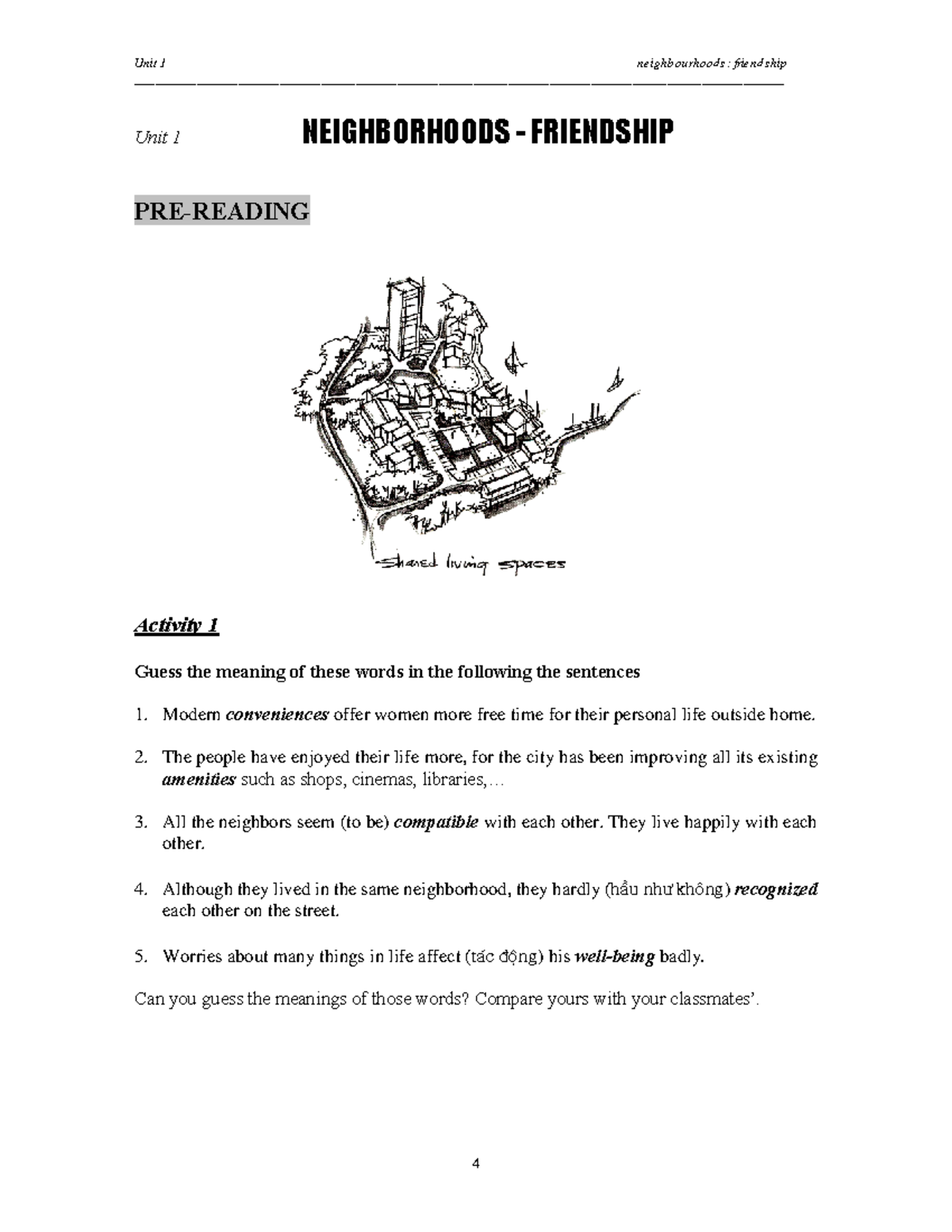 Unit 1: Neighborhoods & Friendship - Activities and Readings for Urban ...