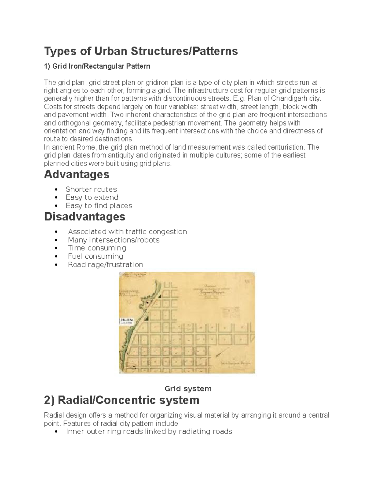 Urban Structures & Patterns: An Overview of City Planning Types - Studocu
