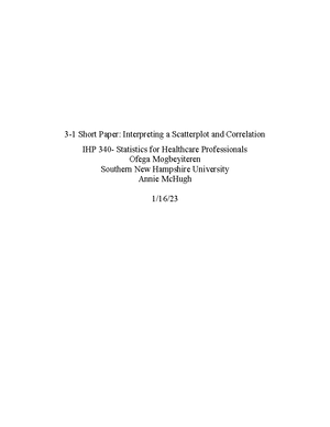 IHP 340 Module Three Short Paper - For the graph, interpret what the ...