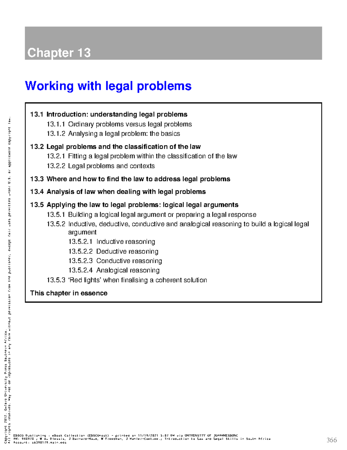 Chapter 13: Working with Legal Problems in Introduction to Law (LAW101 ...