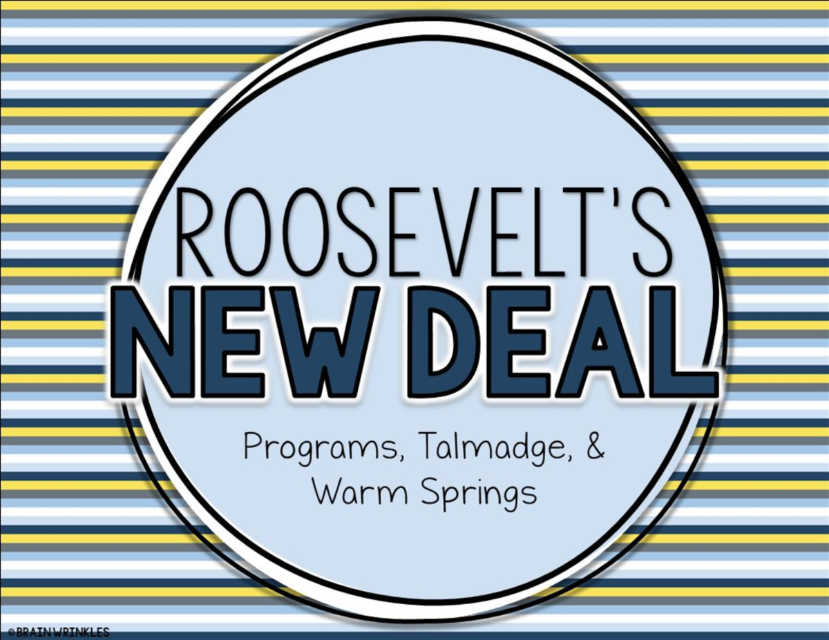 SS8H8 New Deal Programs - Comprehensive Notes & Analysis - Studocu