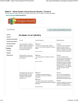 Shadow Health Complex Patient Case Doris Turner Transcript - Week 7 ...