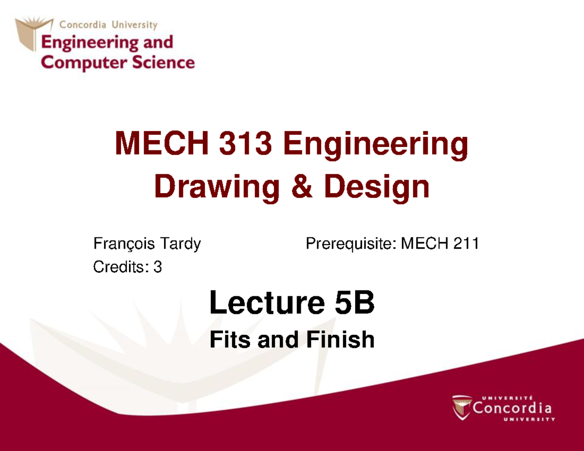 MECH 313 Lecture 05B: Fits and Allowances in Engineering Drawing - Studocu