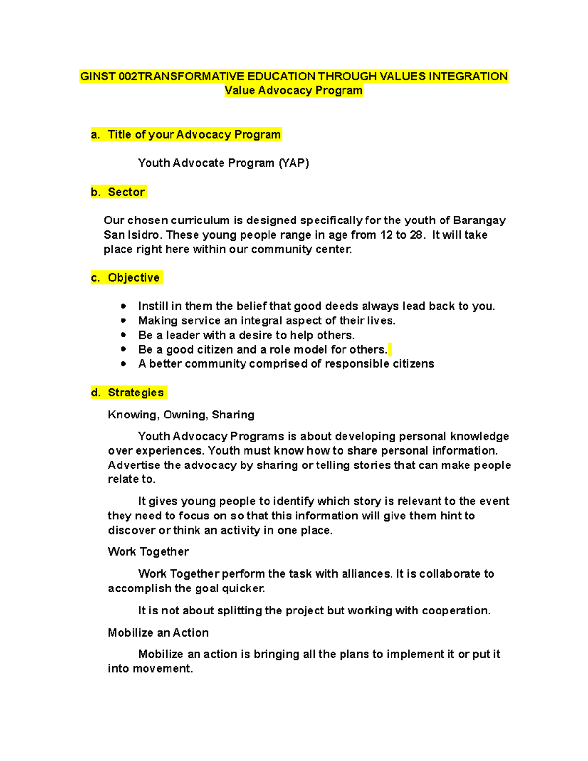 Advocacy - Title of your Advocacy Program Youth Advocate Program (YAP ...