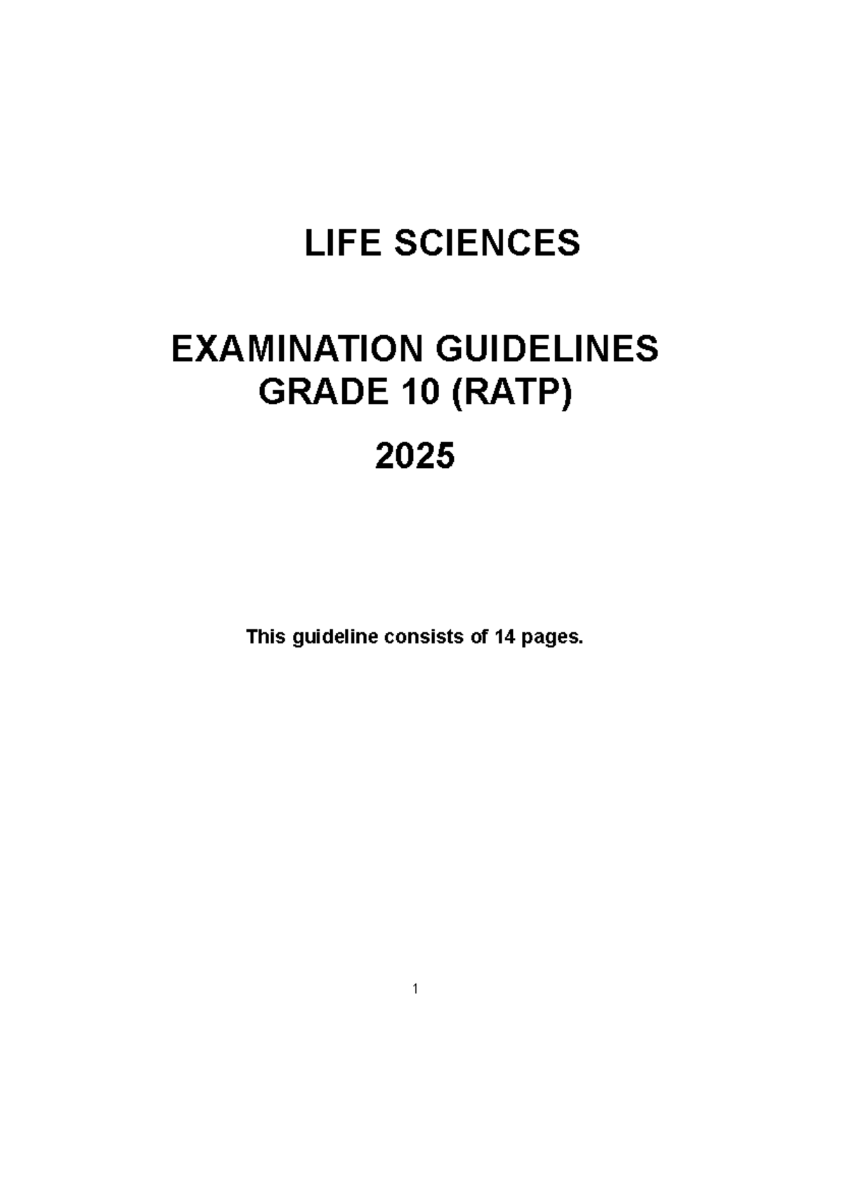 Grade 10 Life Sciences Exam Guidelines 2025 (RATP) Overview and Content ...
