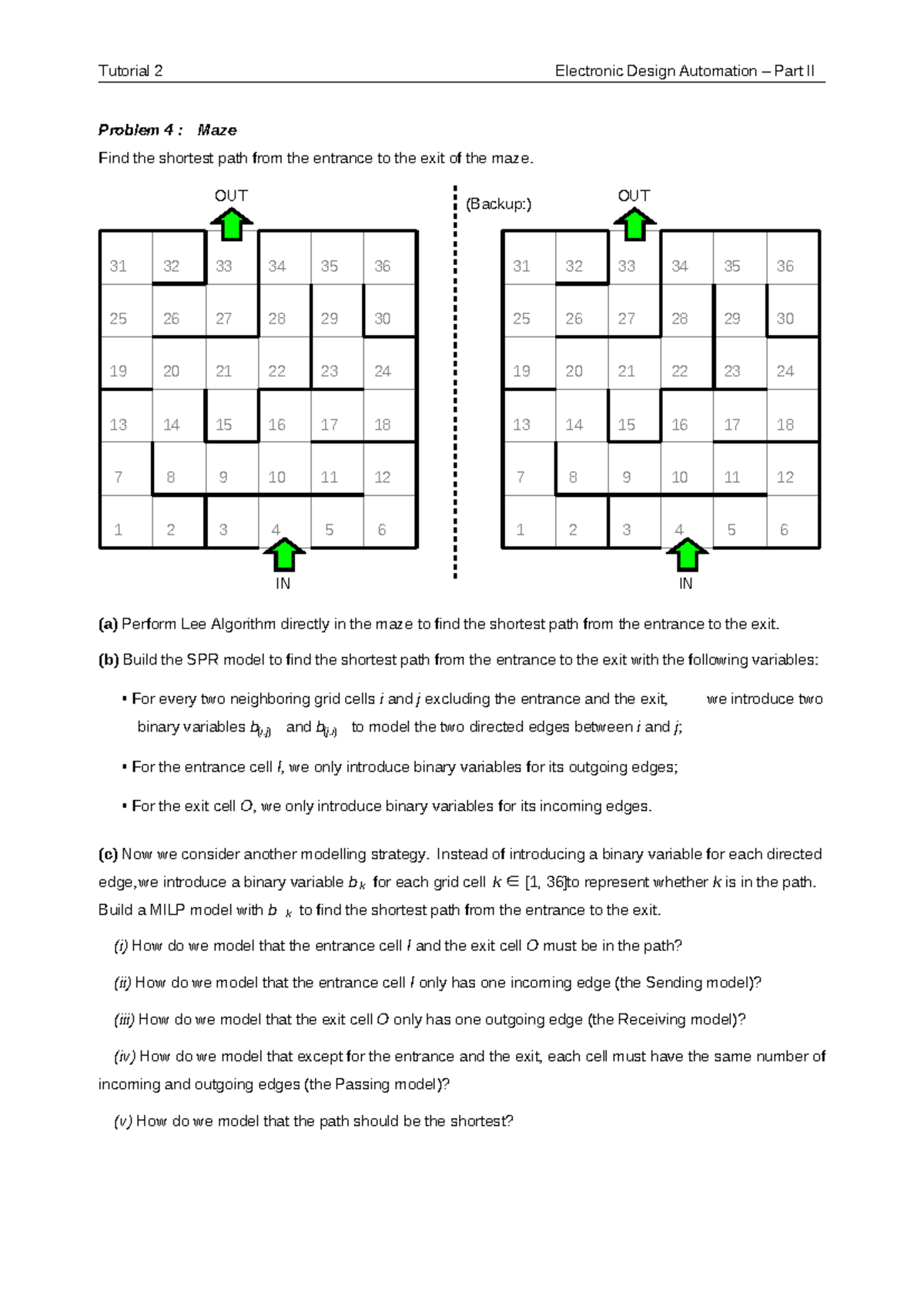 Tutorial 2 EDA Part II: Shortest Path Maze Problem Analysis - Studocu