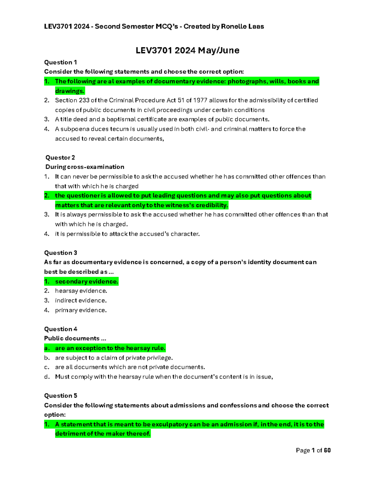 LEV3701 - S1 2024 EXAM and S2 Assignment Questions and more - LEV3701 ...