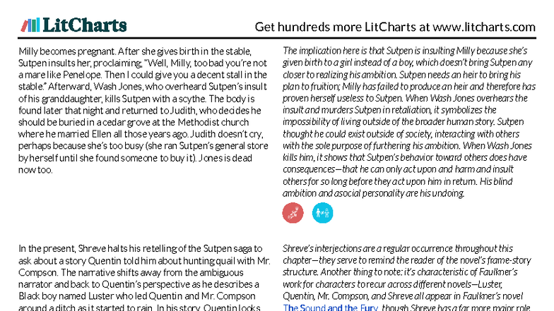 Absalom-Absalom 49 - Absalom - Milly becomes pregnant. After she gives ...