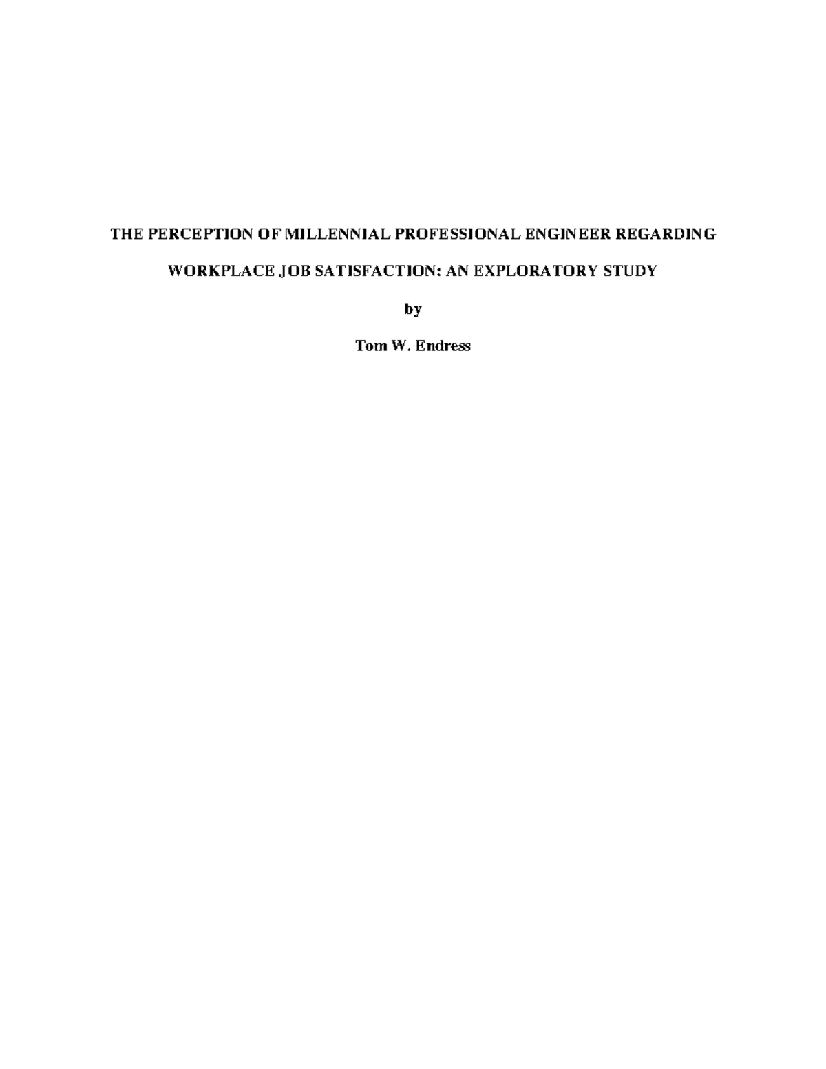 Millennial Engineers' Job Satisfaction: An Exploratory Study (ACT 4 ...