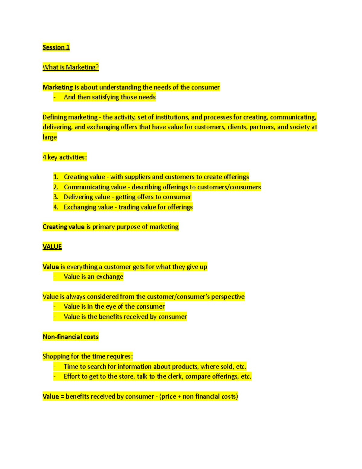 MKT100 Session 1: Understanding Marketing Fundamentals - Studocu
