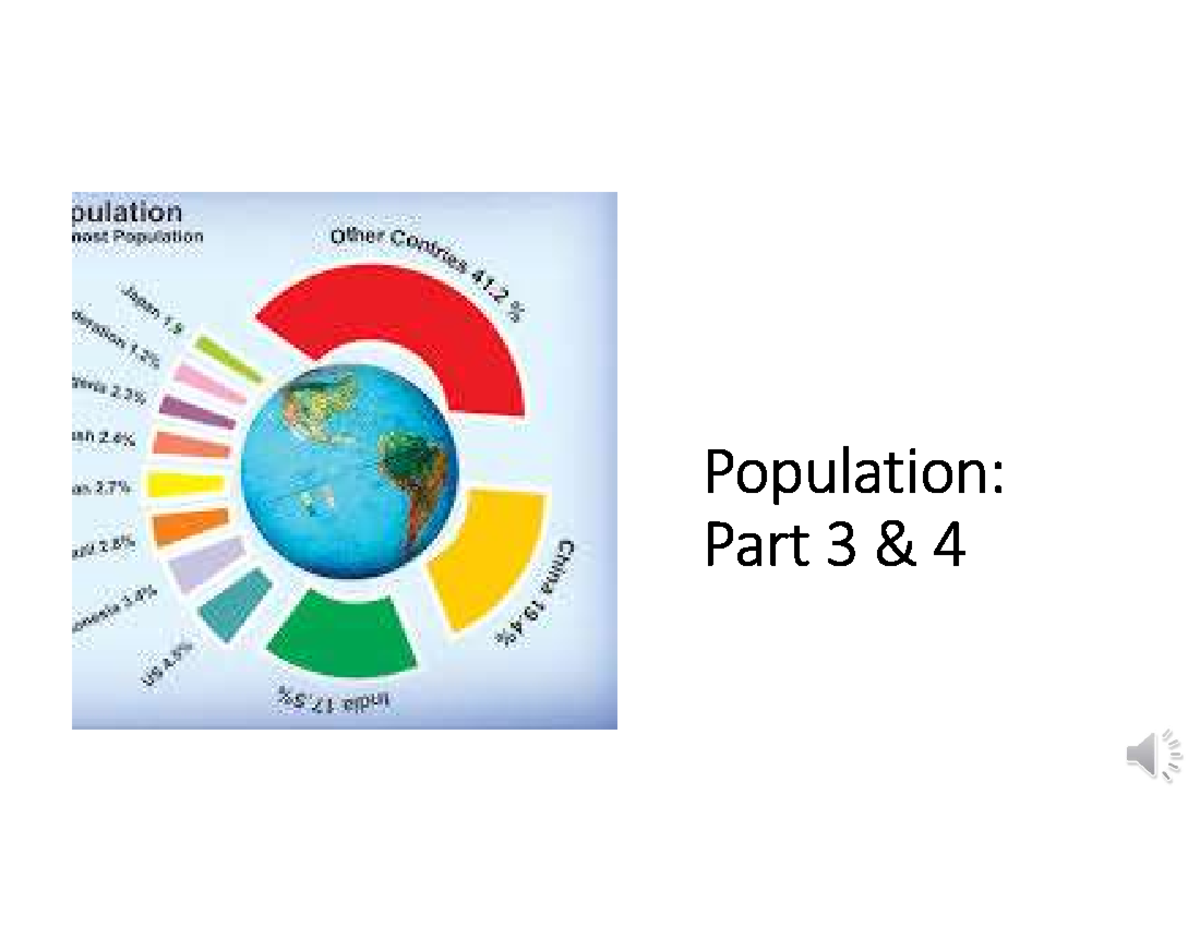 Lecture 11 Population Part 3 & 4 POPULATION OF HUMAN GEOGRAPHY ...