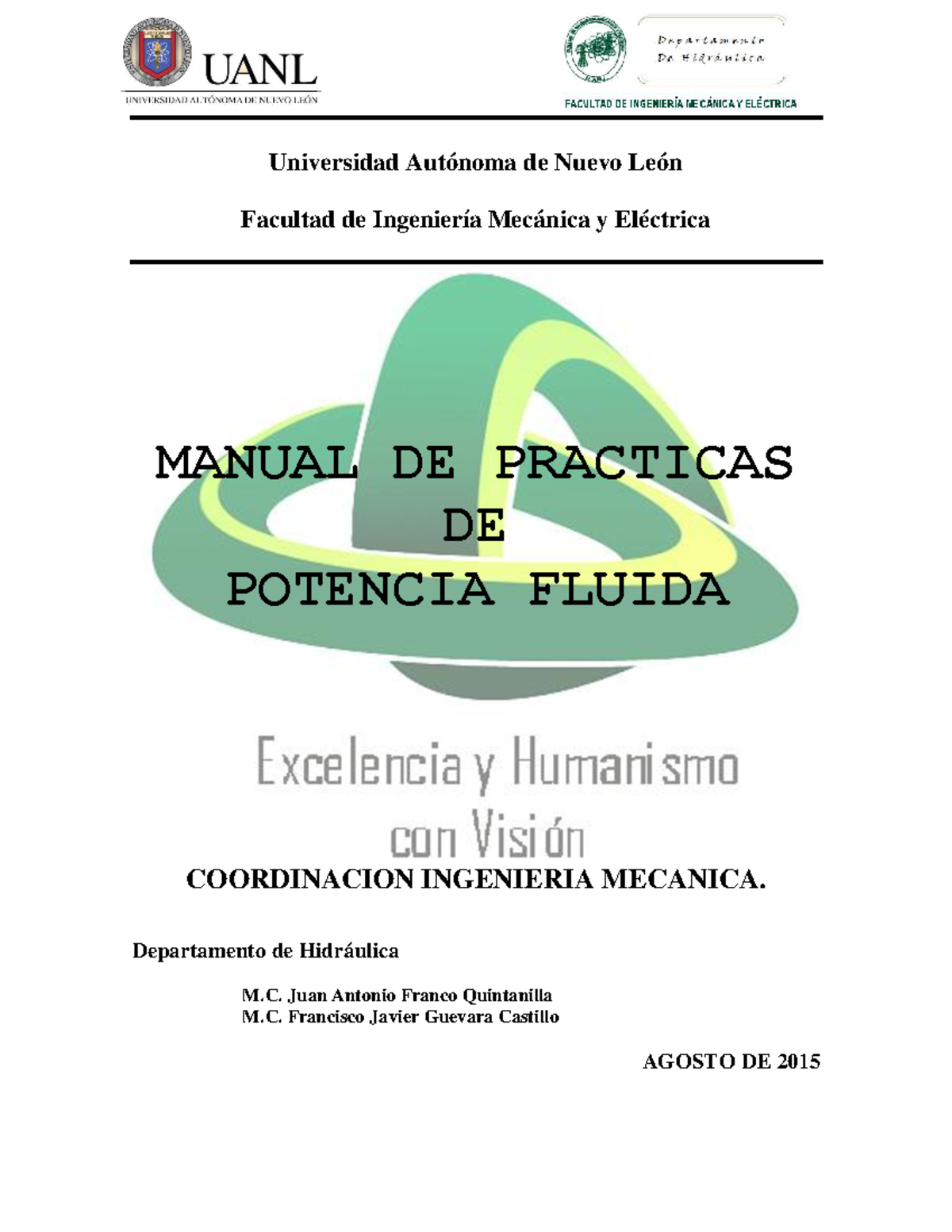Laboratorio 857: Manual de Prácticas de Potencia Fluida UANL - Studocu